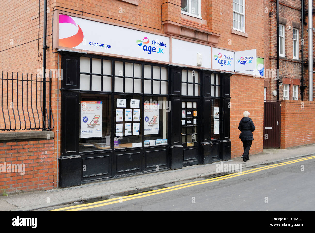 Cheshire Age Concern shopfront in Chester Stock Photo - Alamy
