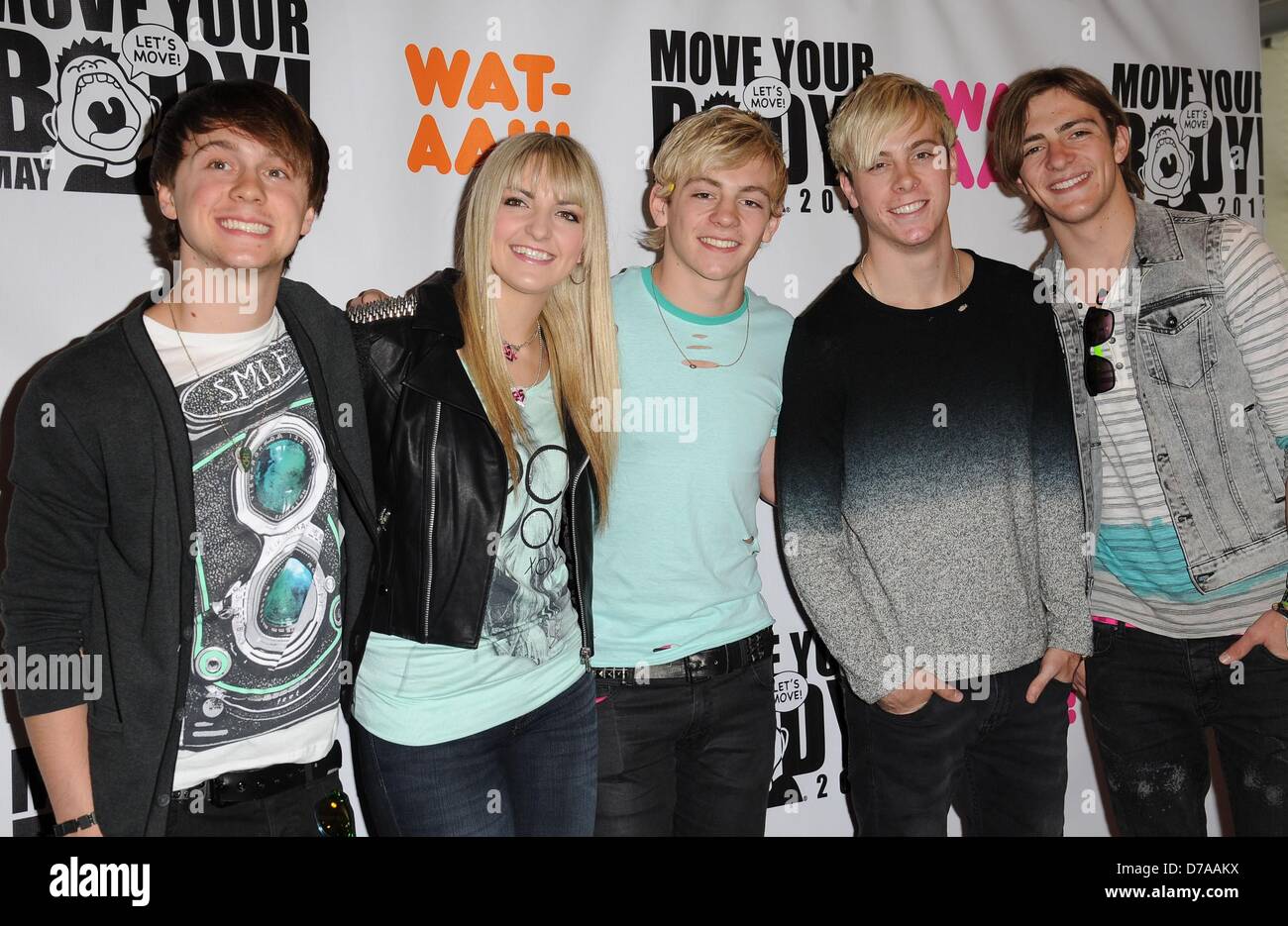 New York, USA. 1st May 2013. Ellington Ratliff, Rydel Lynch, Ross Lynch ...