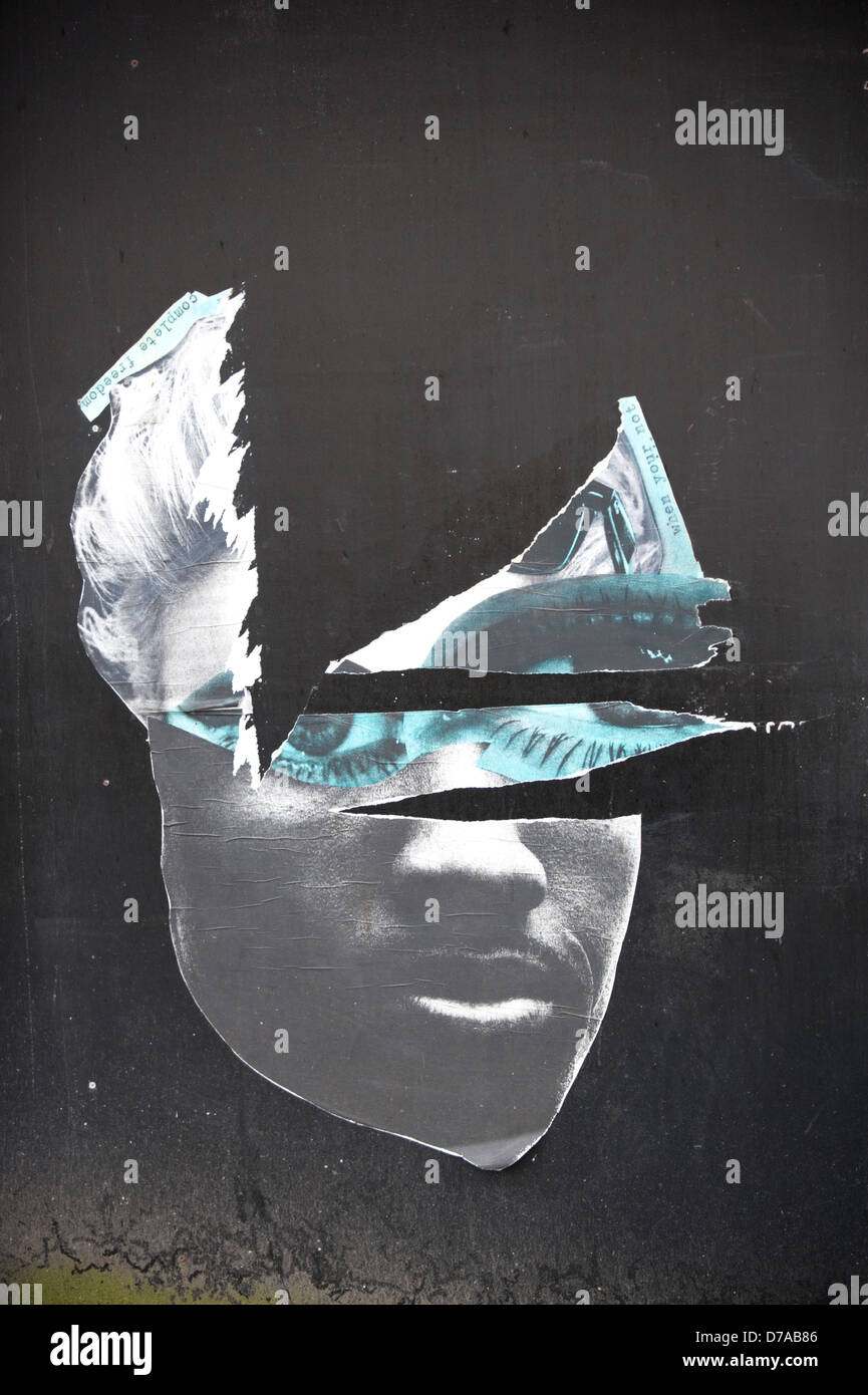 Ripped Torn Face Poster Flyposter Flyposting Stock Photo - Alamy