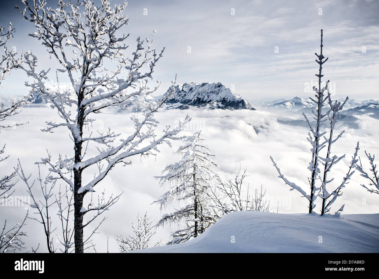 Pendling point on the Schneeberg mountain in Alps near Thiersee at ...
