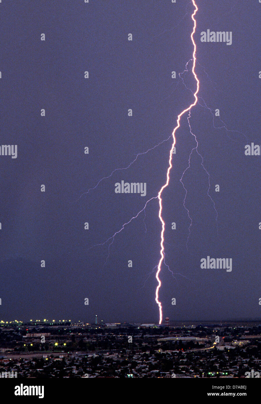 Lightning strikes in city Tucson Pima County Arizona USA Stock Photo ...