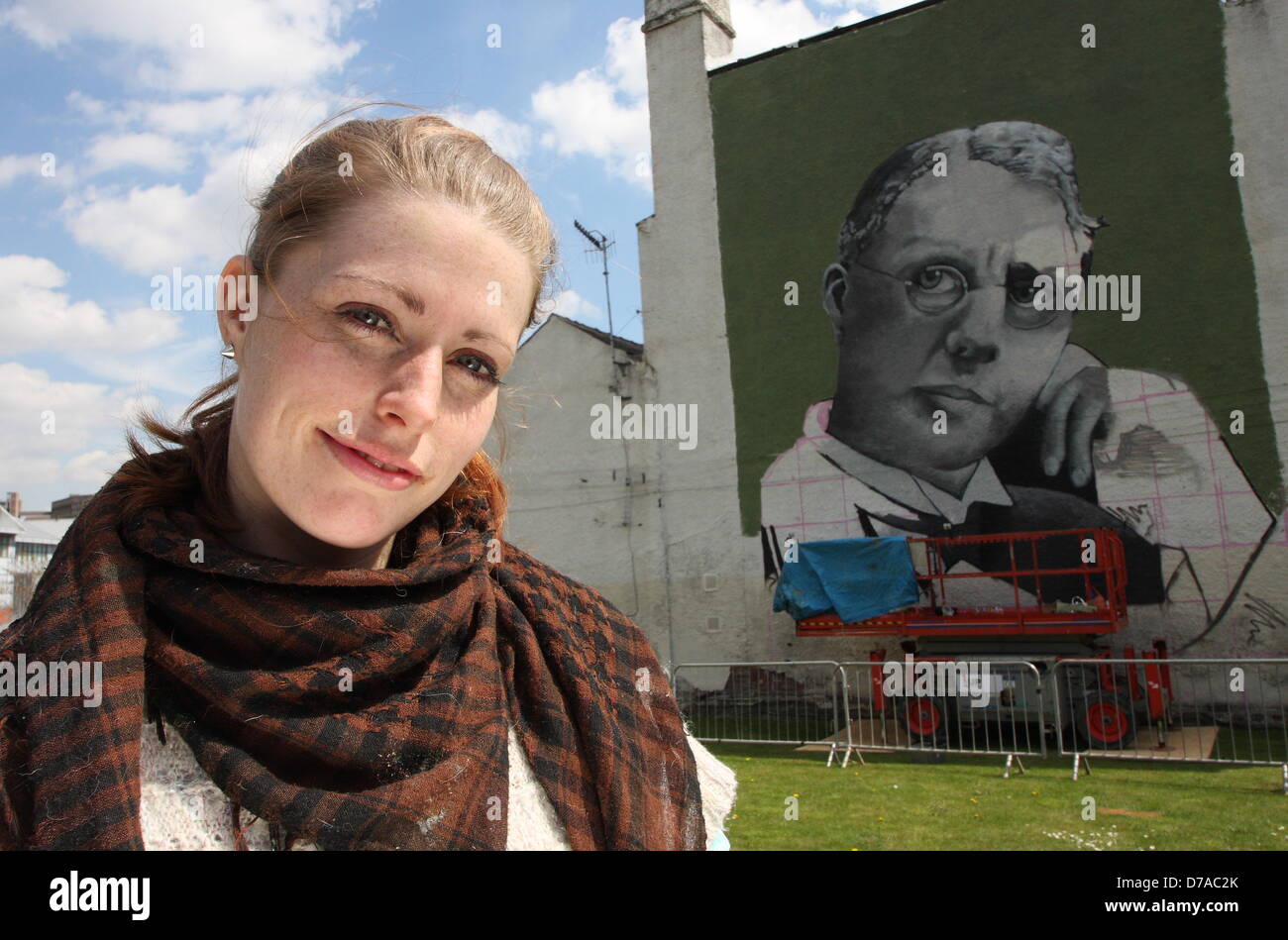 2 May 2013: Sheffield Graffiti artist, Sarah Yates at the unveiling of ...