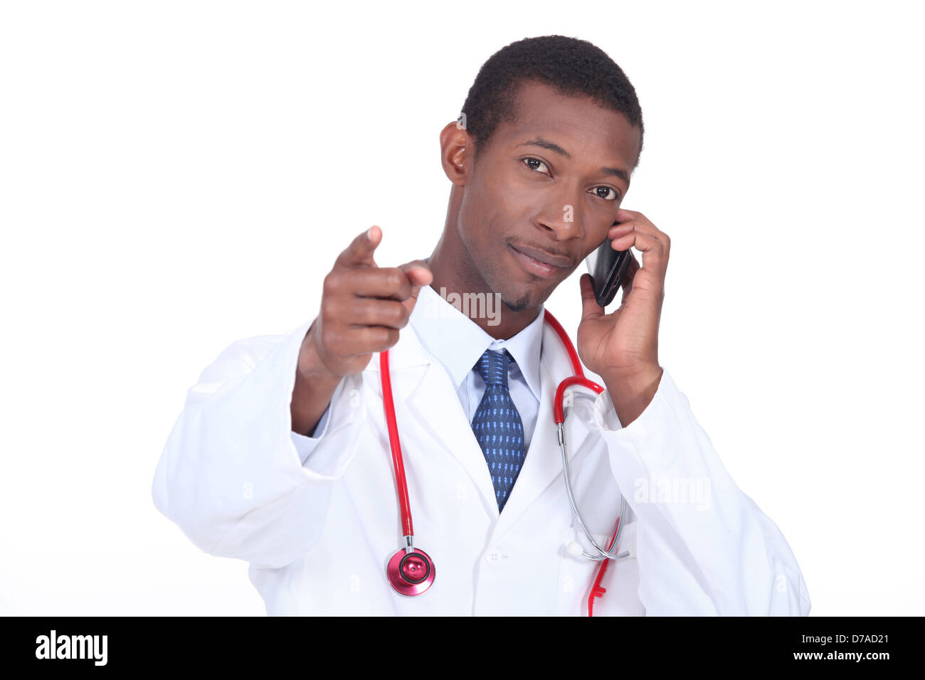 Doctor making phone call using hi-res stock photography and images - Alamy