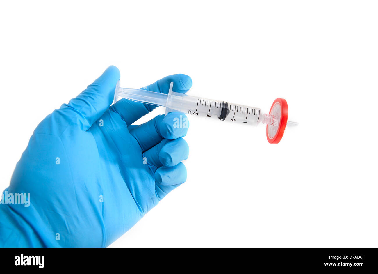 arm with syringe and screw filter on it in laboratory Stock Photo - Alamy