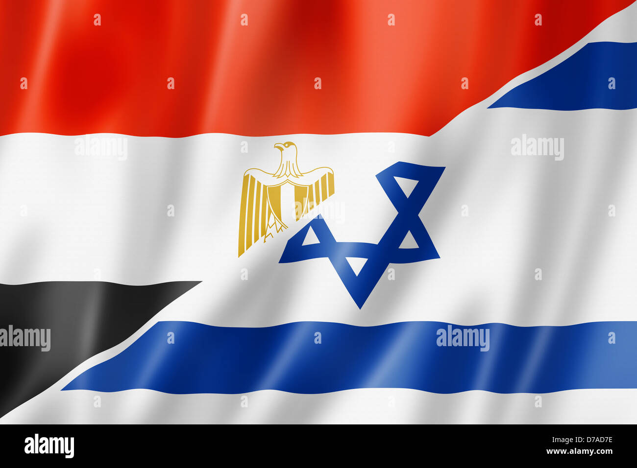 Mixed Egypt and Israel flag, three dimensional render, illustration ...