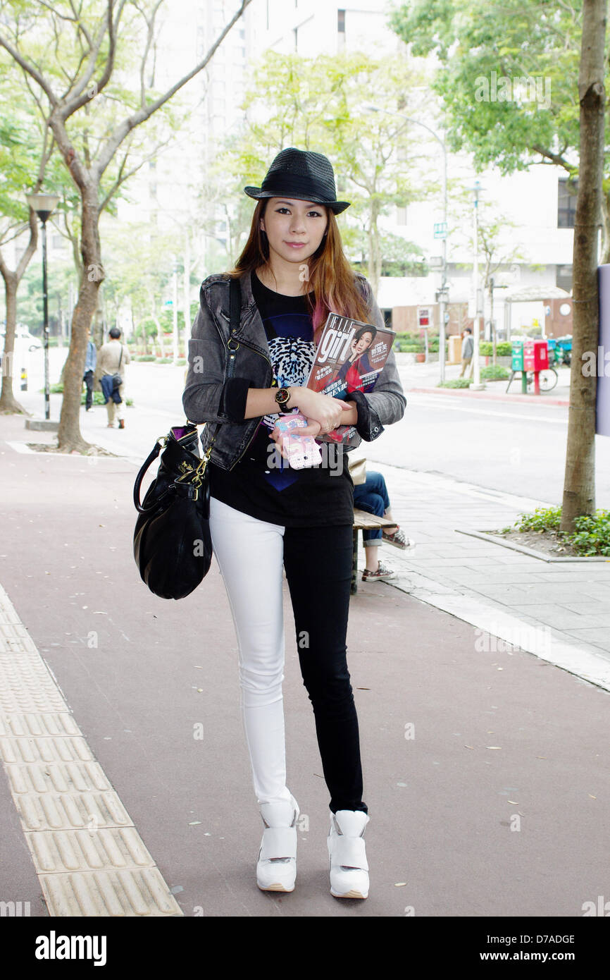 Taipei street fashion shots in Taipei, Taiwan, China on Tuesday April ...