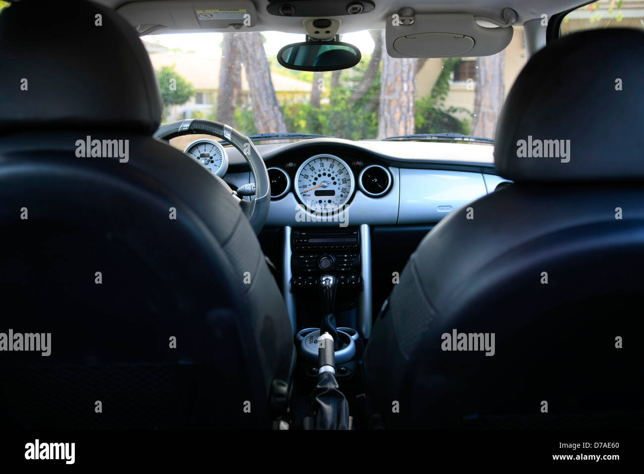 The front seats and cockpit of a modern BMW Mini Cooper Stock Photo - Alamy