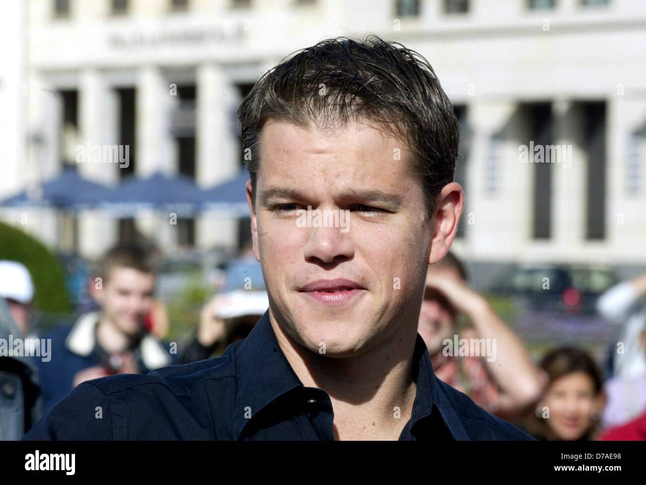 Matt Damon at a photo session at Brandenburg Gate in Berlin Stock Photo ...
