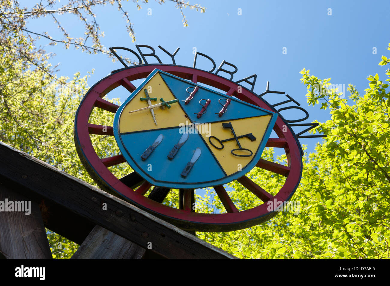The Village Sign at Dry Drayton near Cambridge UK Stock Photo - Alamy