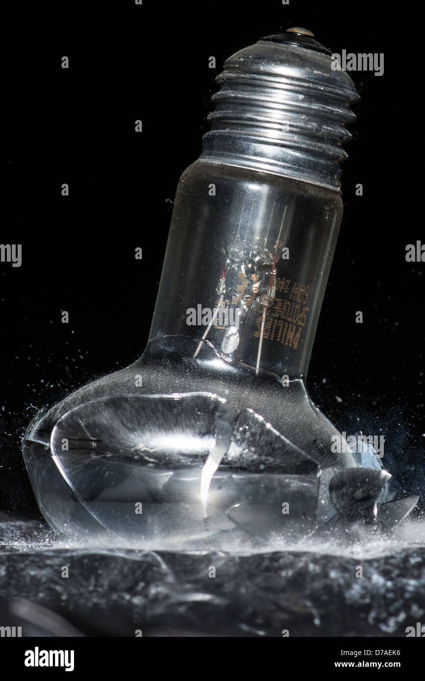 lightbulbs breaking on ground Stock Photo - Alamy