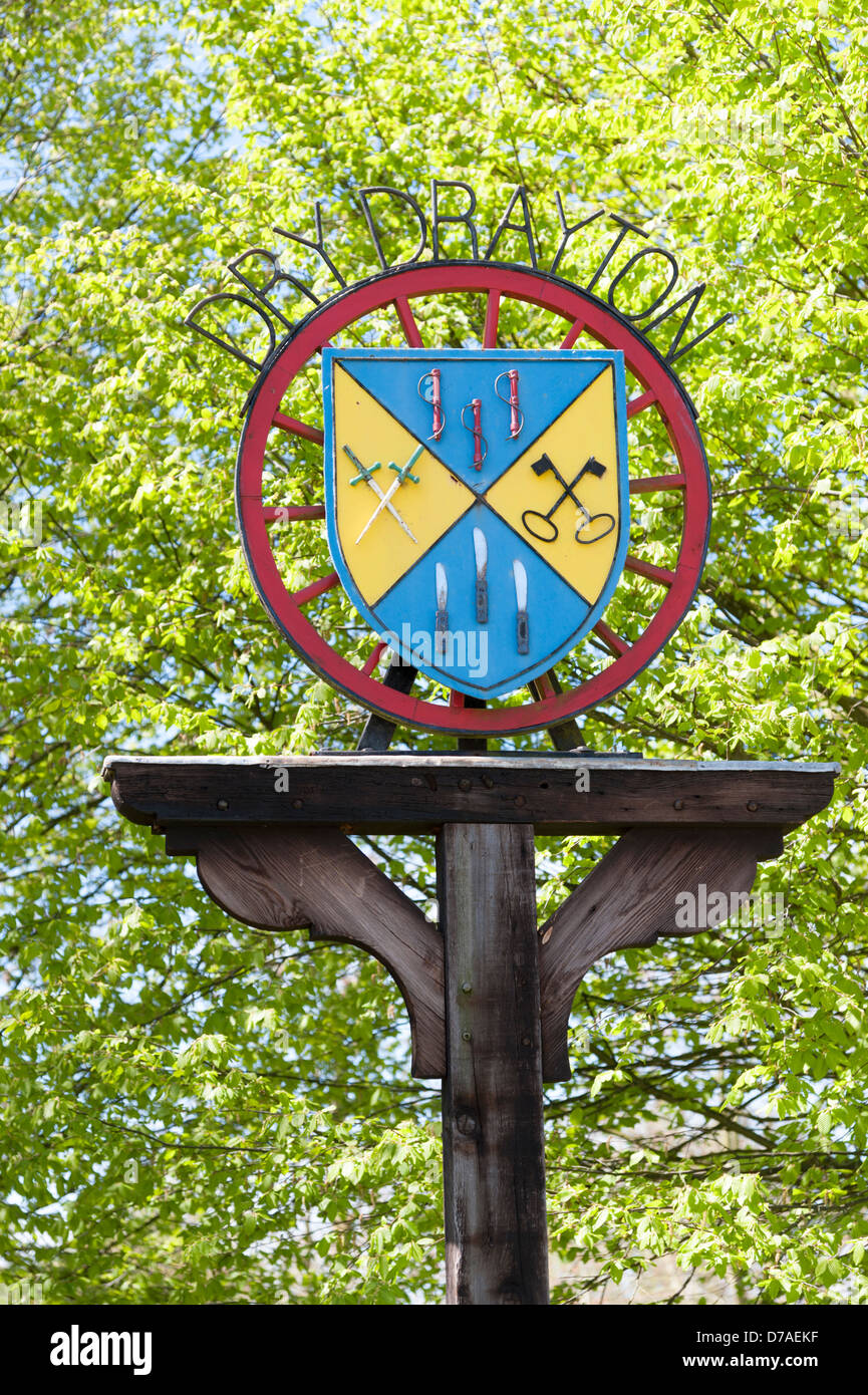The Village Sign at Dry Drayton near Cambridge UK Stock Photo - Alamy