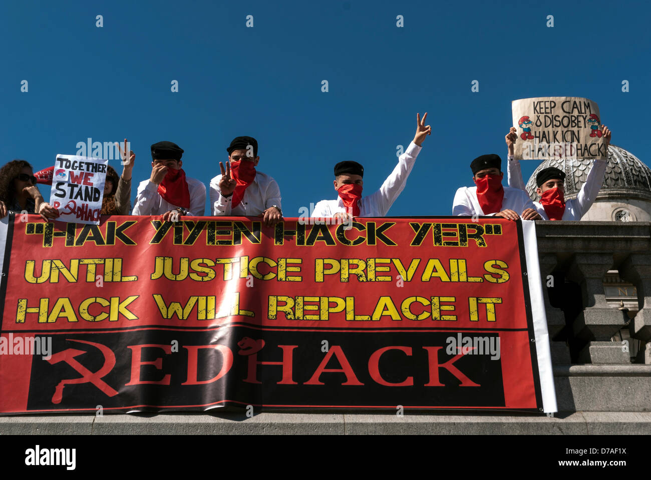 London, UK. 1st May 2013. Turkish Marxist computer hacker group ...