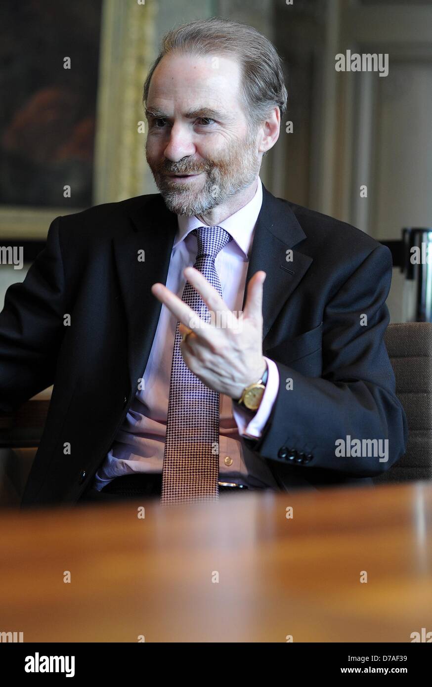 British historian and author Timothy Carton Ash poses before the ...