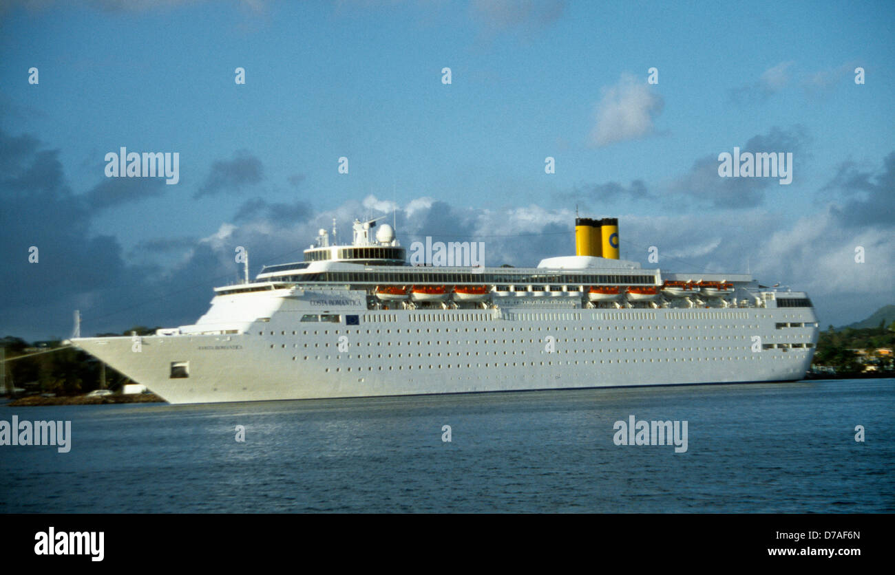 Castries St Lucia Cruise Ship Costa Romantica In Harbour Stock Photo ...