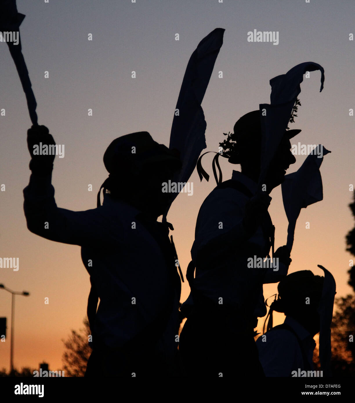 Morris dancing and maypole silhouette hi-res stock photography and ...
