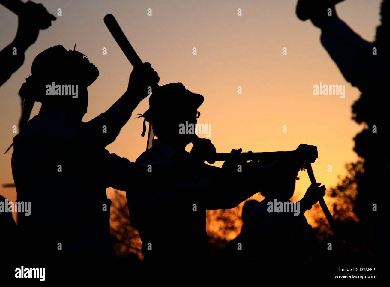 Morris dancing and maypole silhouette hi-res stock photography and ...