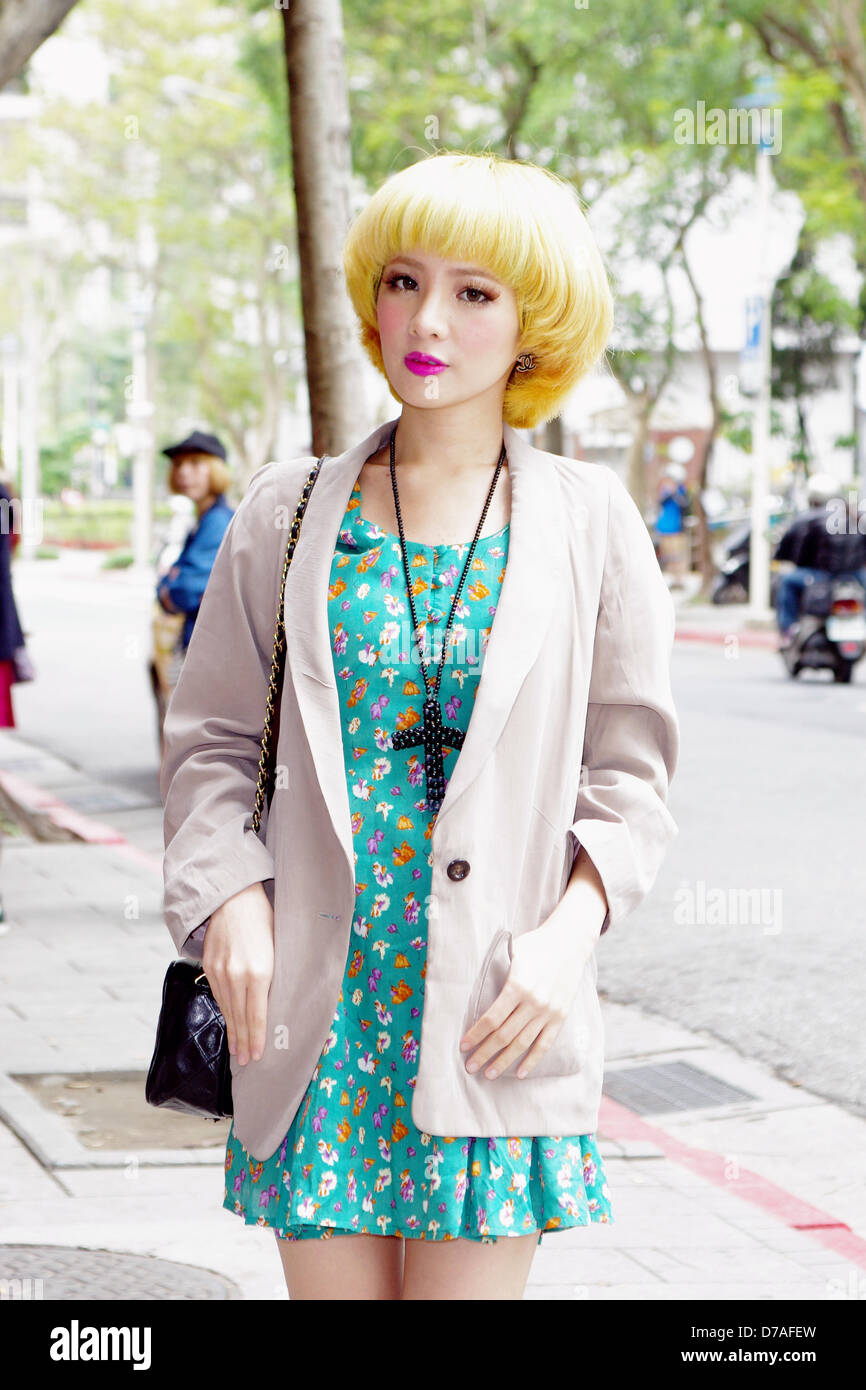 Taipei street fashion shots in Taipei, Taiwan, China on Tuesday April ...