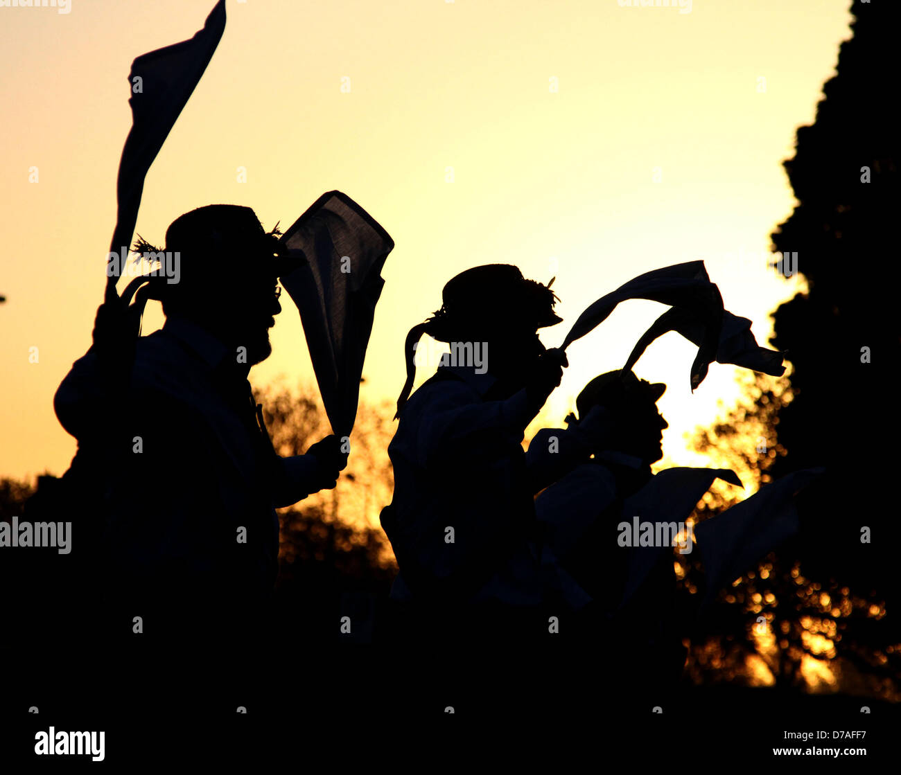 Morris dancing and maypole silhouette hi-res stock photography and ...