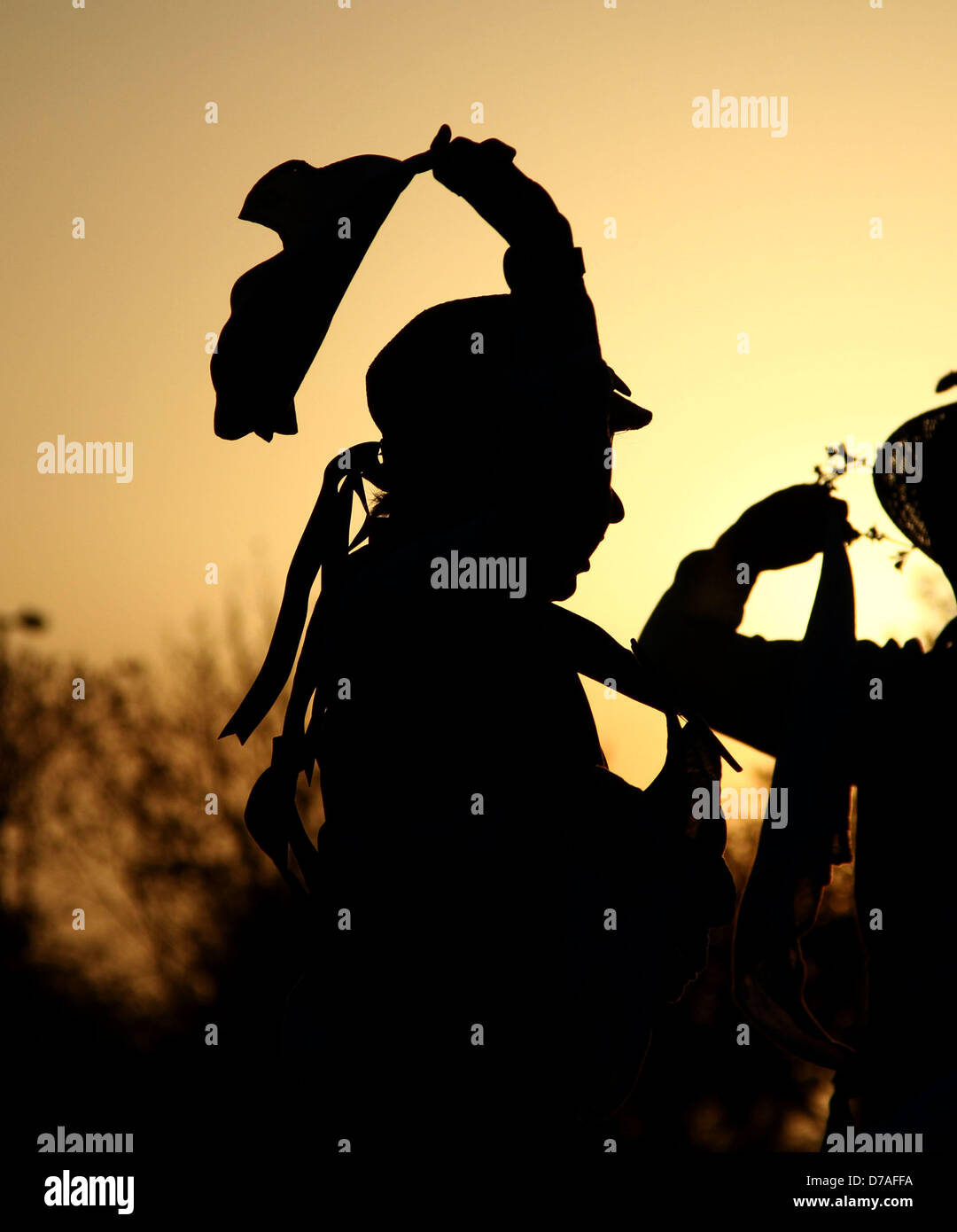 Morris dancing and maypole silhouette hi-res stock photography and ...