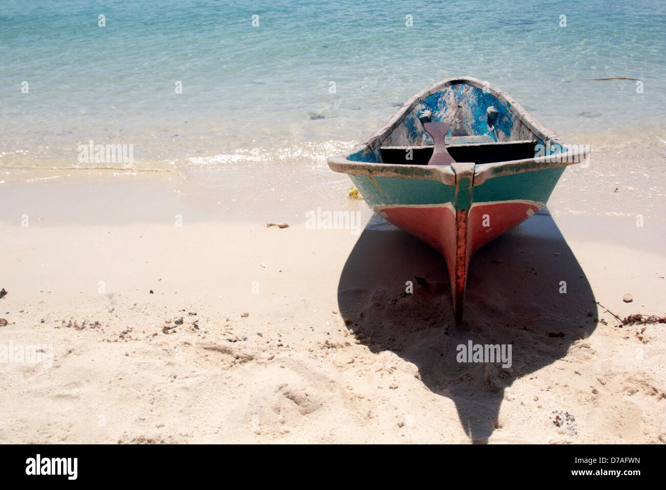 A colored wood boat Stock Photo - Alamy