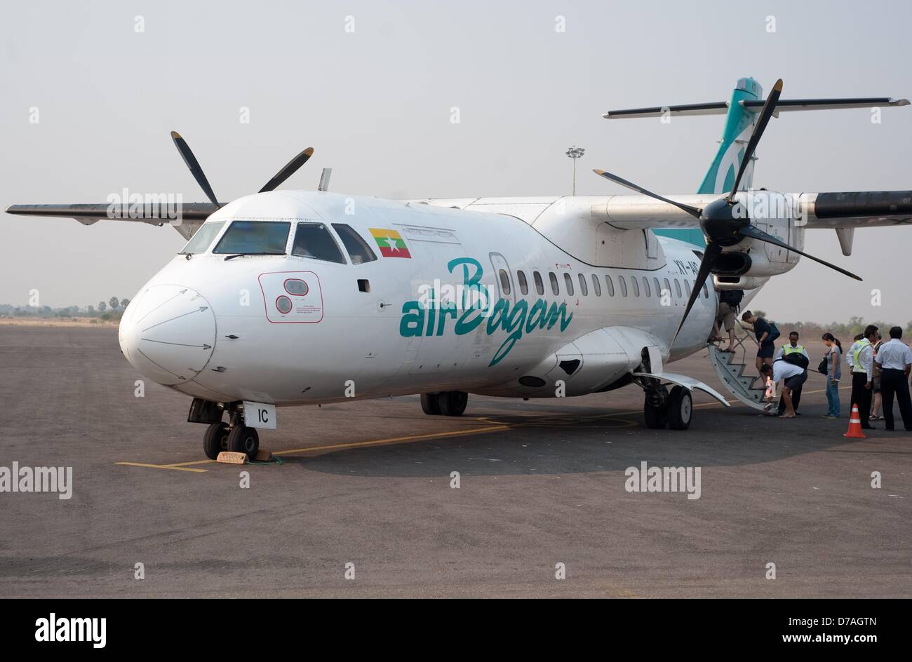 Myanmar An airplane owned by the domestic Burmese airline Air Bagan is ...