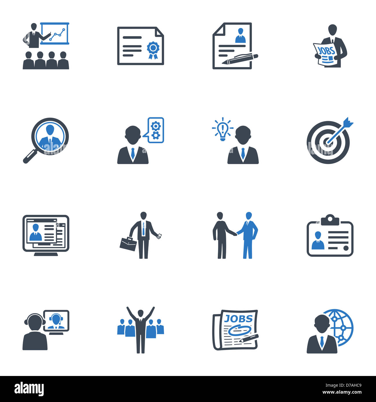 Employment and Business Icons - Blue Series Stock Photo - Alamy