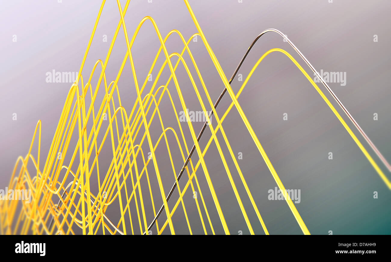 abstract wires isolated on yellow background Stock Photo - Alamy