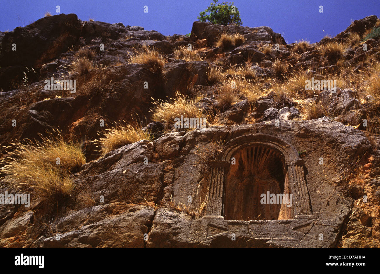 Niche in a cliff from the Graeco Roman period at the Banias Nature ...