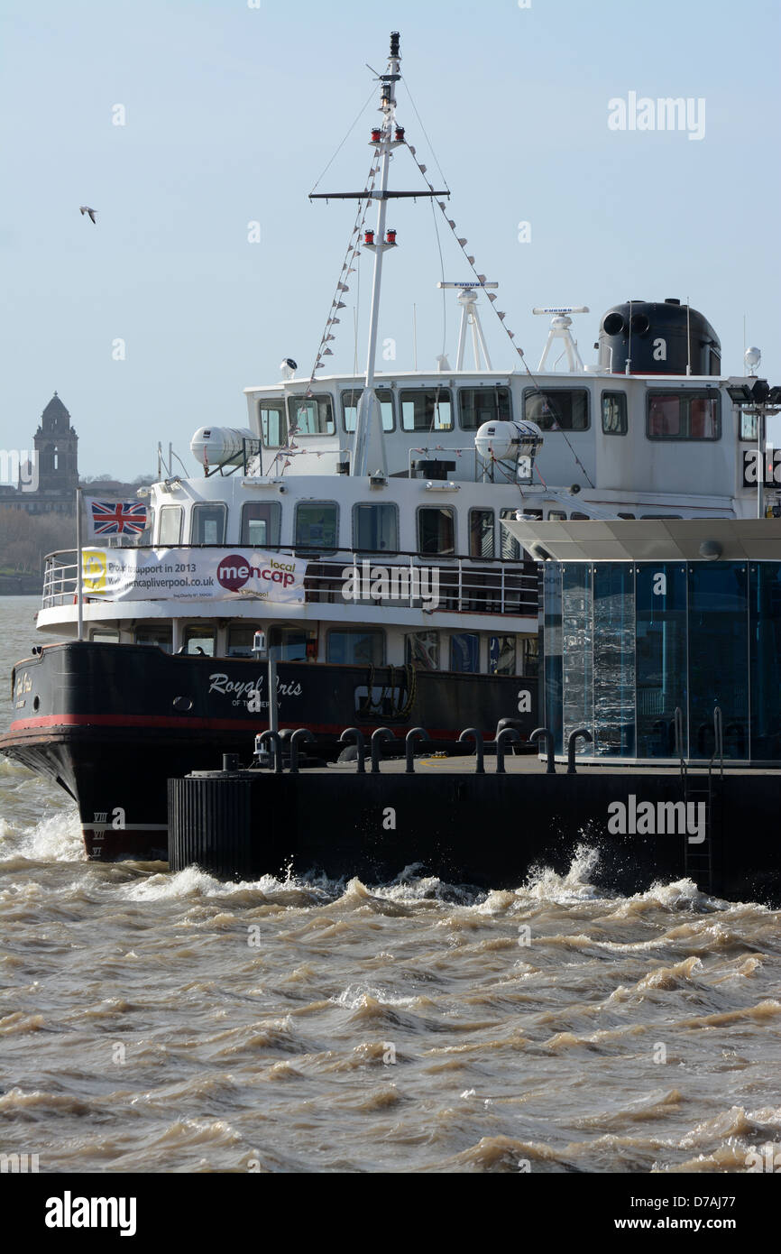 The famous Royal Iris Mersey Ferry docks at The Pier Head in Liverpool ...