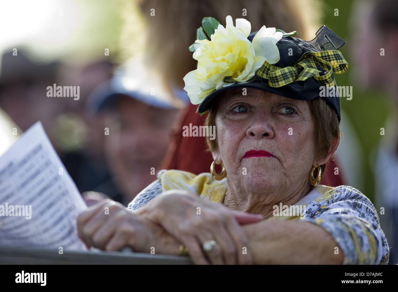 May 2, 2013 - Louisville, Kentucky, U.S. - A spectator keeps a watchful ...
