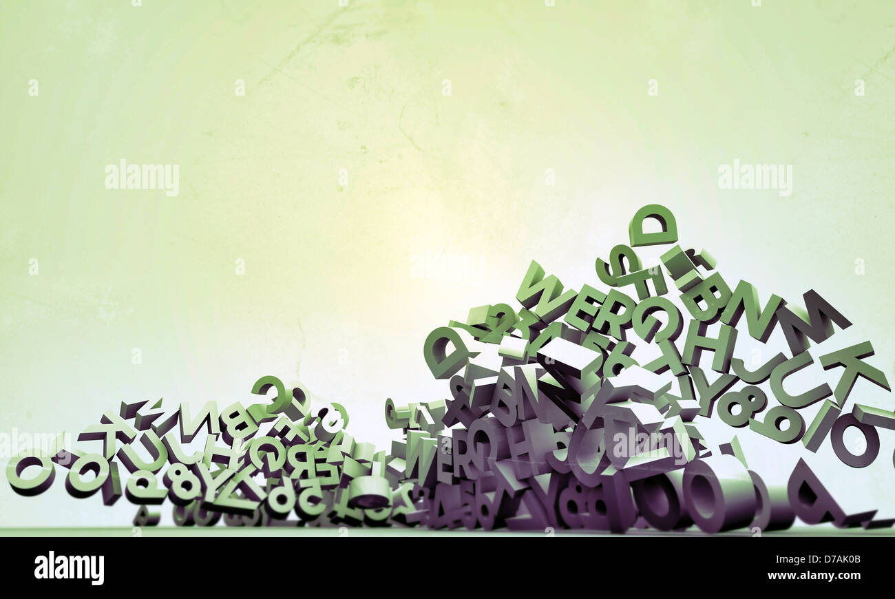 letters falling in old grunge photo Stock Photo - Alamy