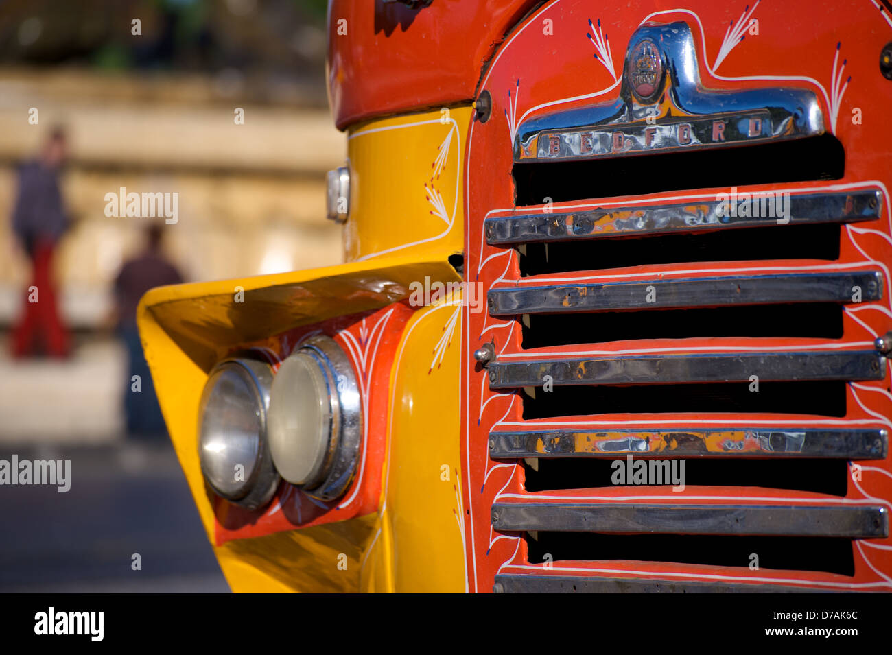 The colorful vintage buses in Valletta, Malta Stock Photo - Alamy