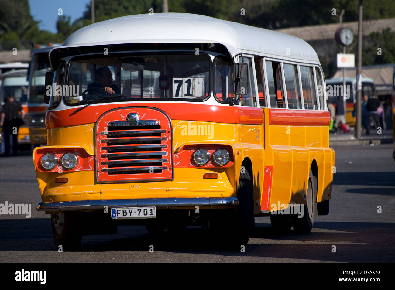 The colorful vintage buses in Valletta, Malta Stock Photo - Alamy