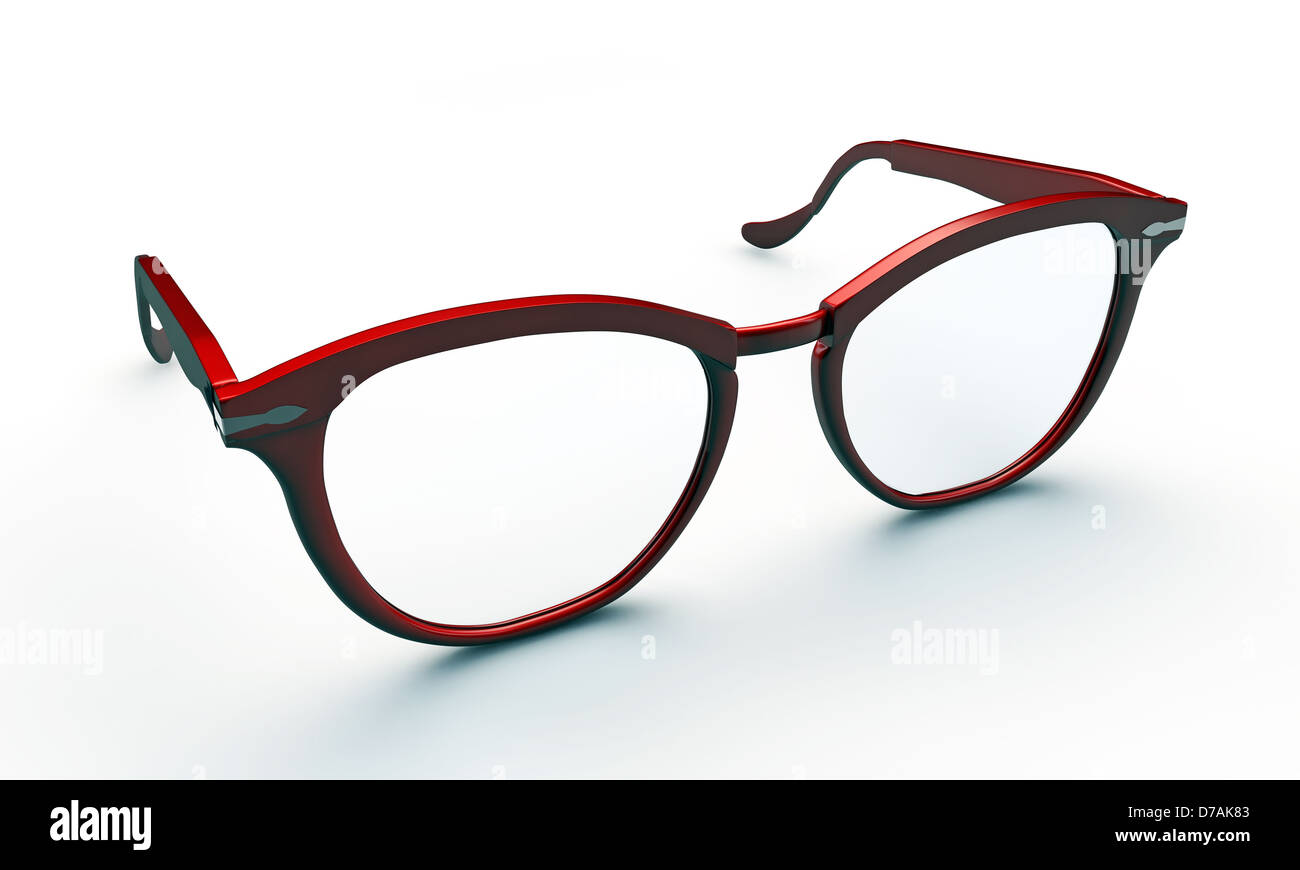 red glasses isolated on white background Stock Photo - Alamy