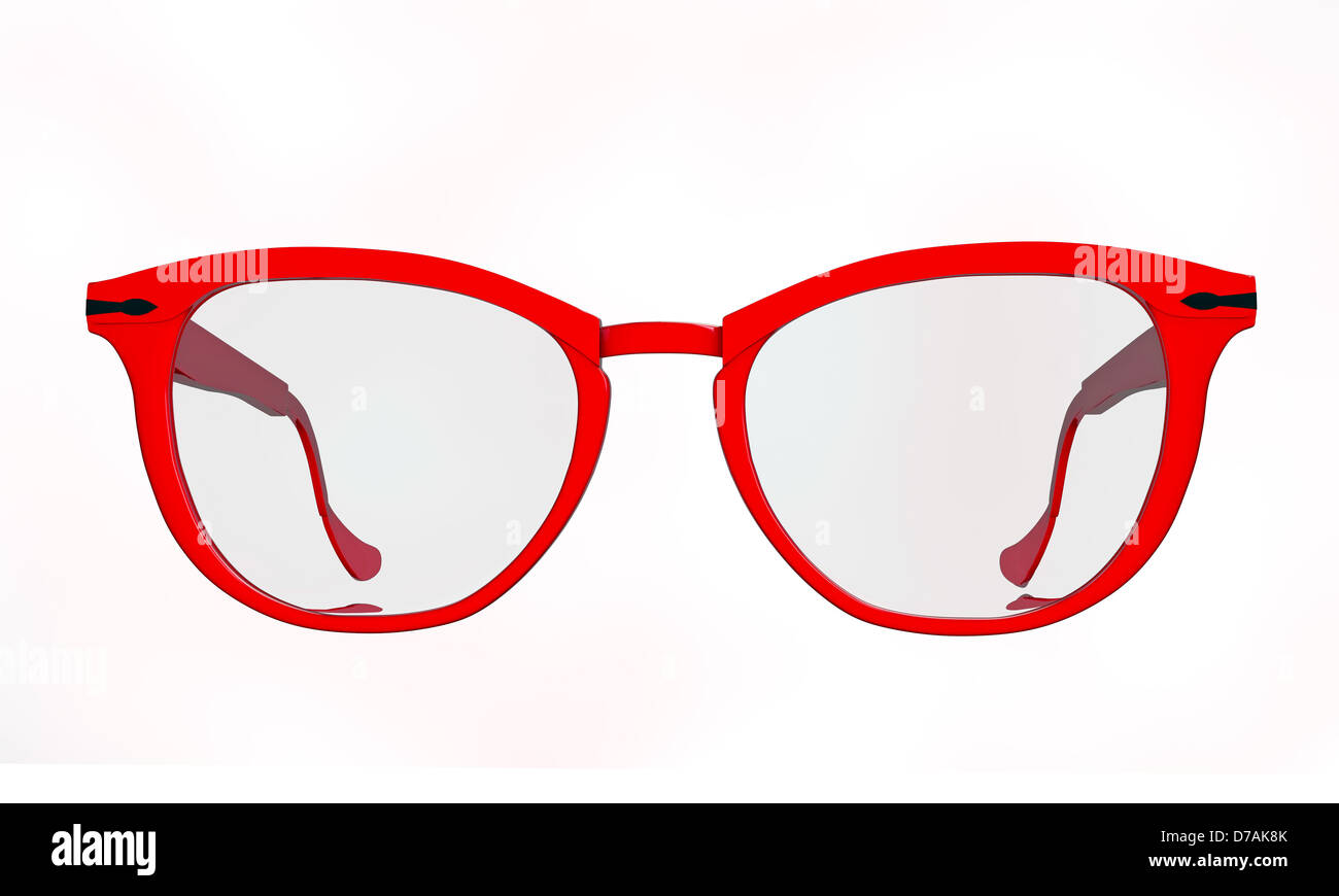 red glasses isolated on white background Stock Photo - Alamy