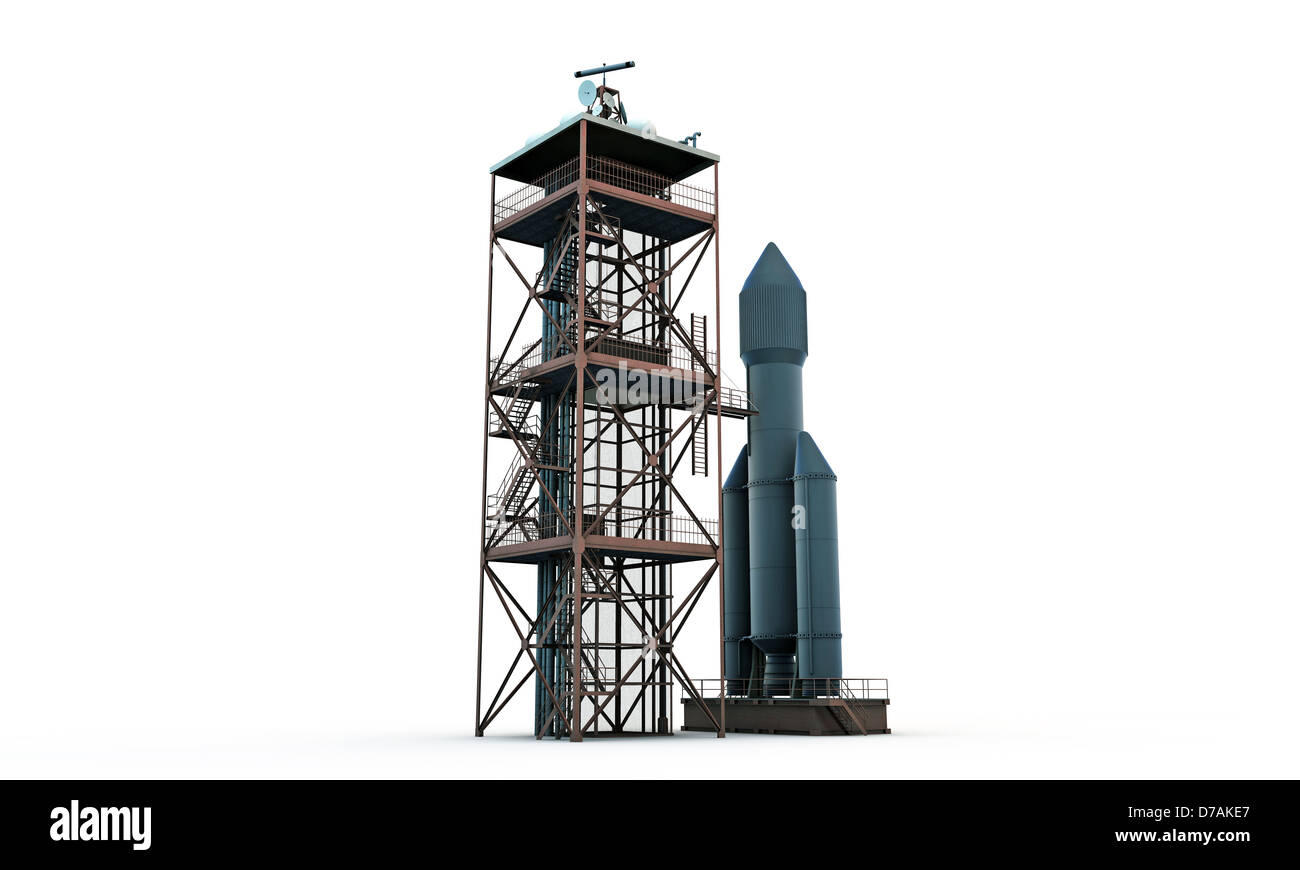 space rocket isolated on white background Stock Photo - Alamy