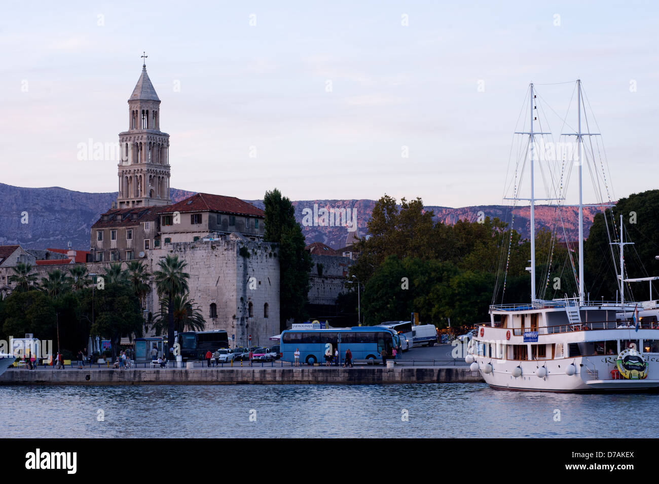 The waterfront of Split in Croatia in the early evening Stock Photo - Alamy