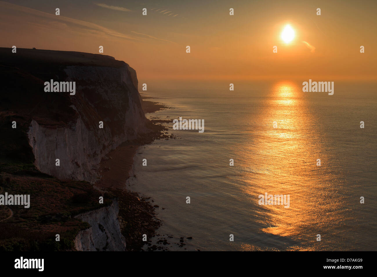 Sunrise over the White Cliffs of Dover Kent England UK Stock Photo - Alamy