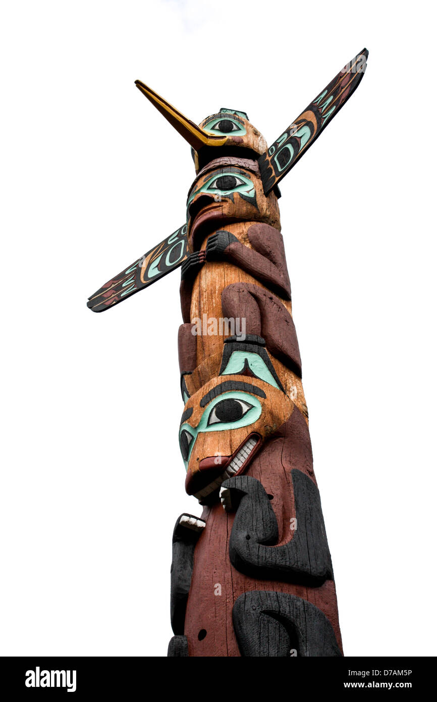 traditional totem pole, Alaska Stock Photo - Alamy