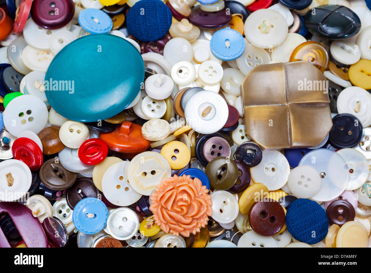 A collection of buttons in a pile Stock Photo - Alamy