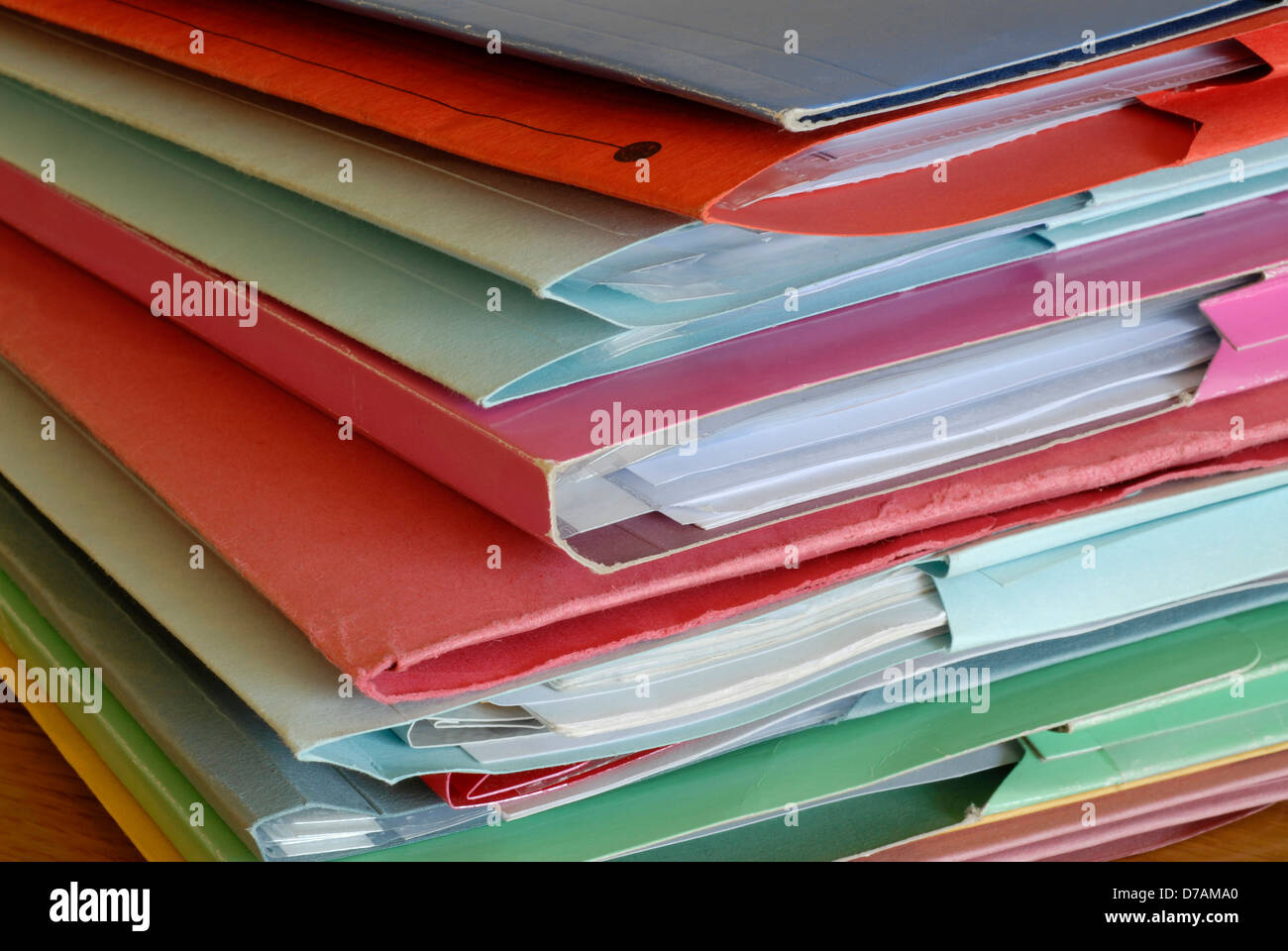 A stack of folders & papers Stock Photo - Alamy