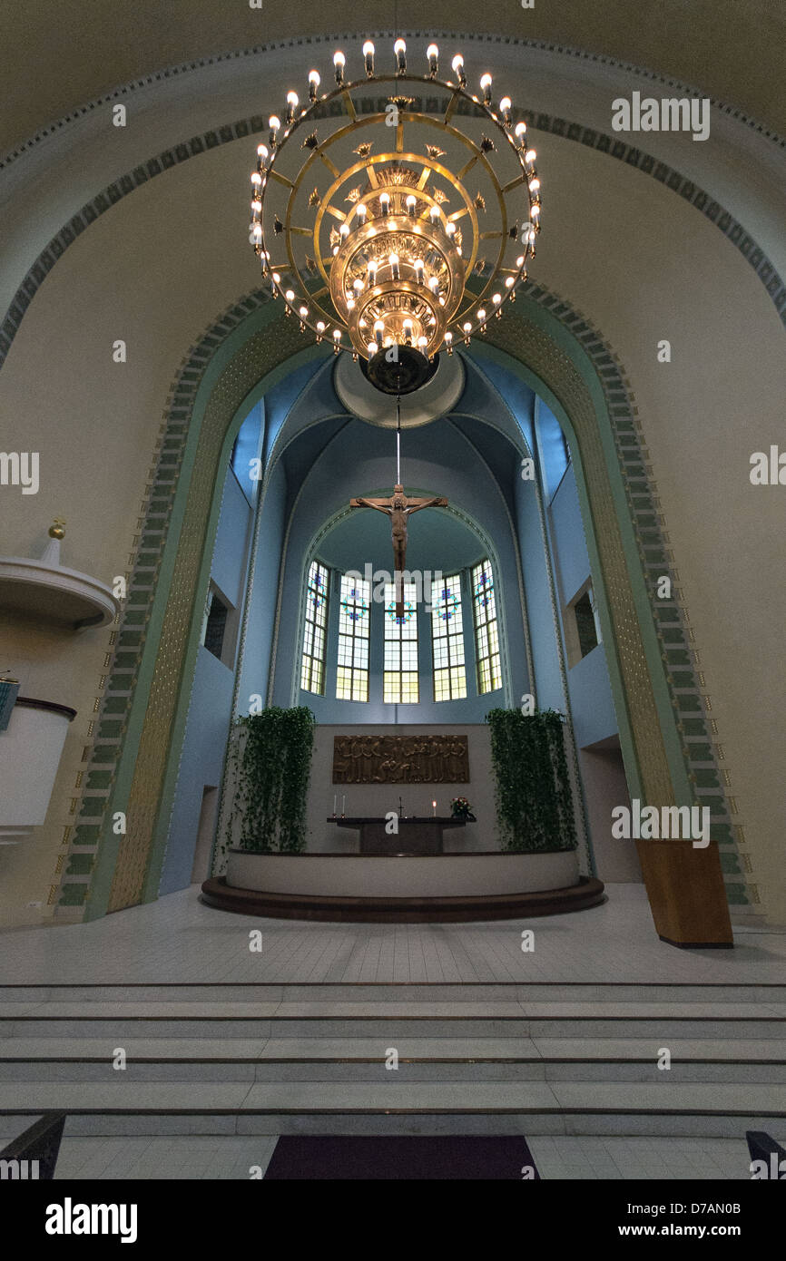 The interior of the Kallio Church Helsinki Finland designed by Lars ...