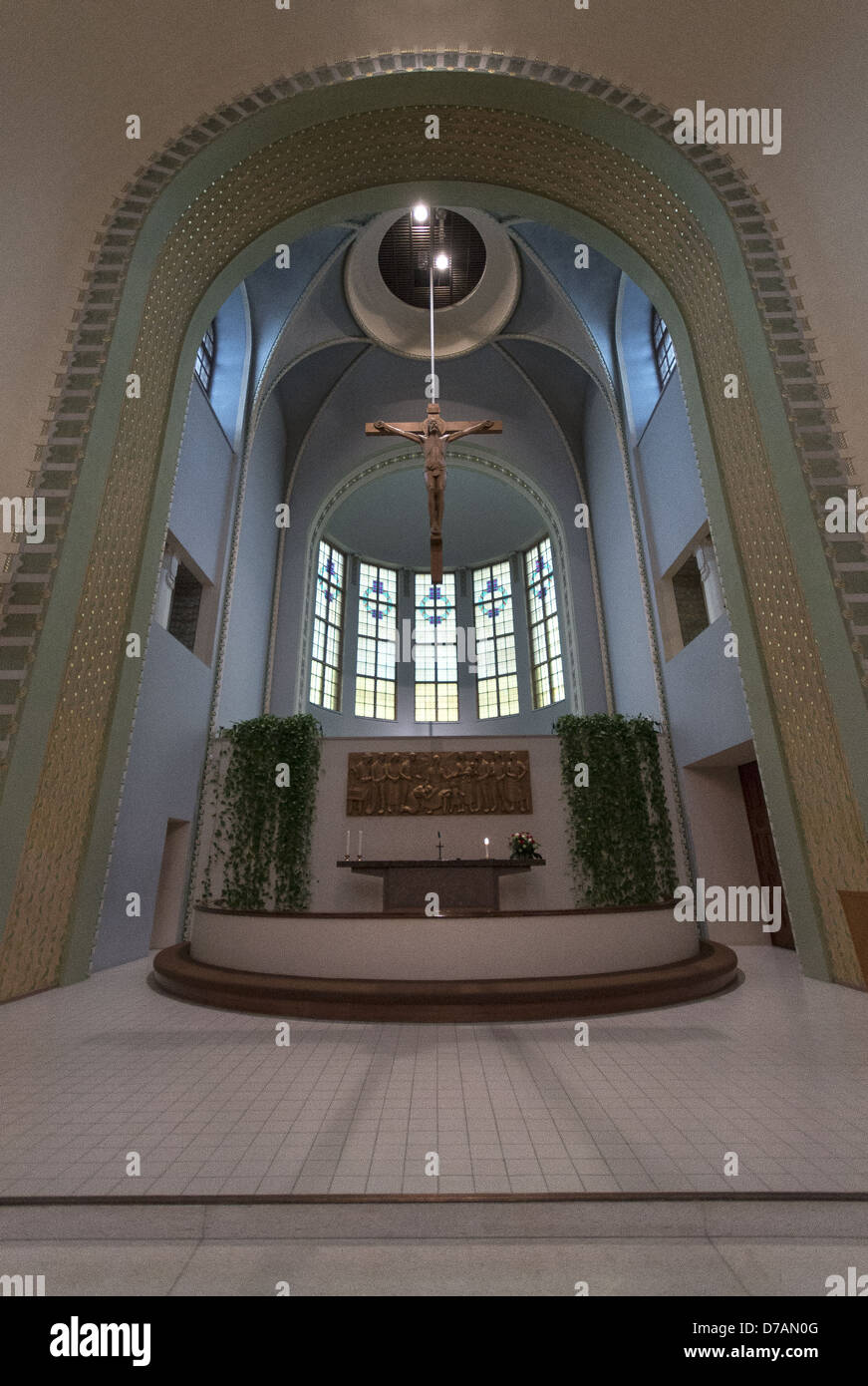 The interior of the Kallio Church Helsinki Finland designed by Lars ...