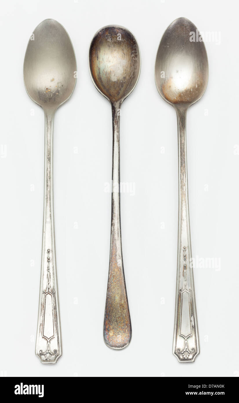 A collection of antique spoons Stock Photo - Alamy