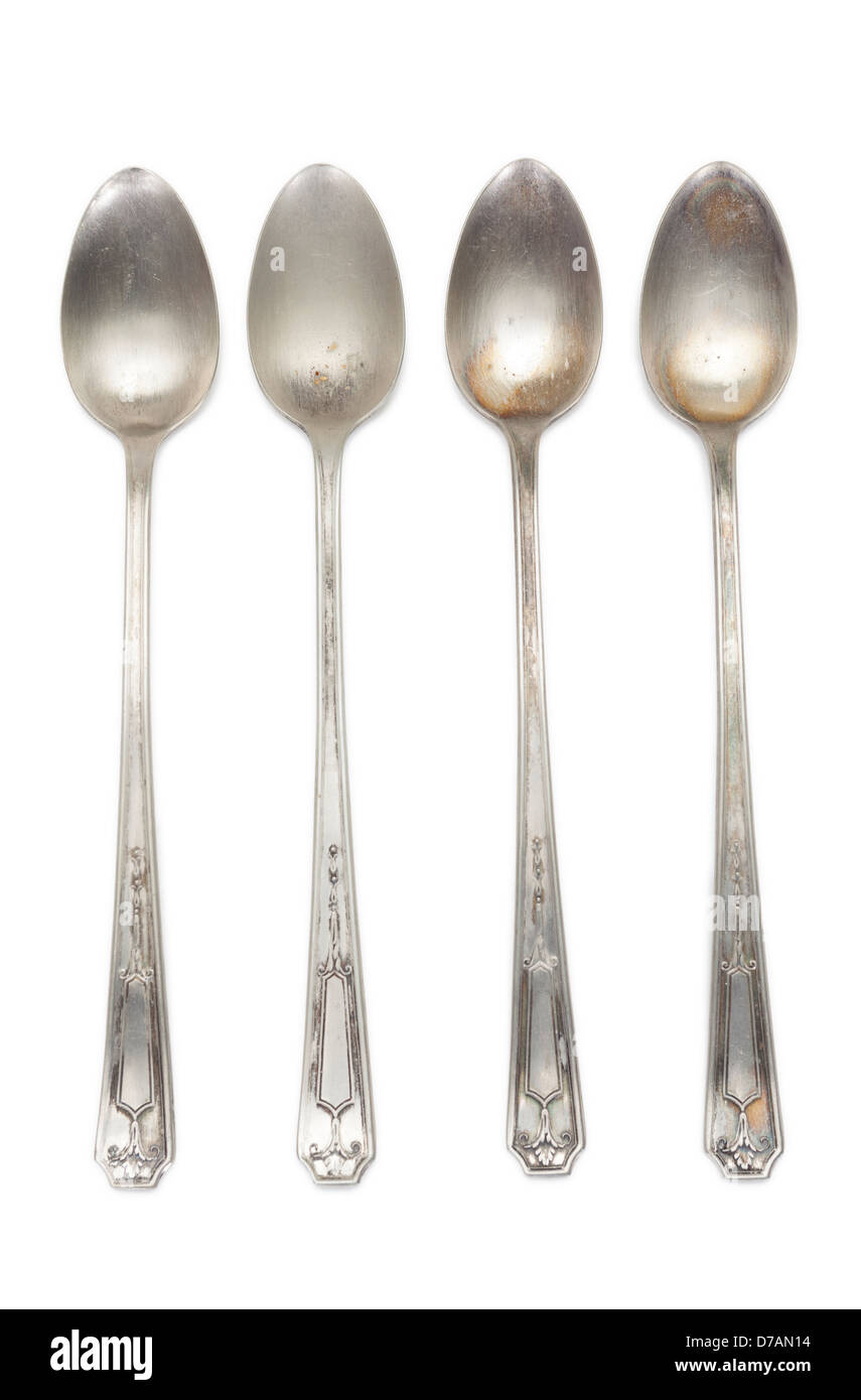A collection of antique spoons Stock Photo - Alamy
