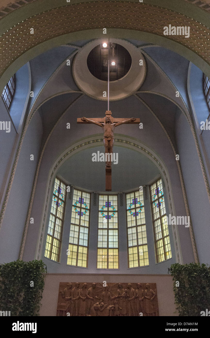 The interior of the Kallio Church Helsinki Finland designed by Lars ...