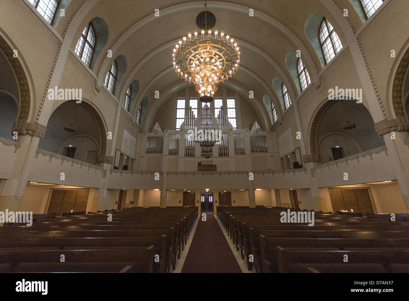 The interior of the Kallio Church Helsinki Finland designed by Lars ...
