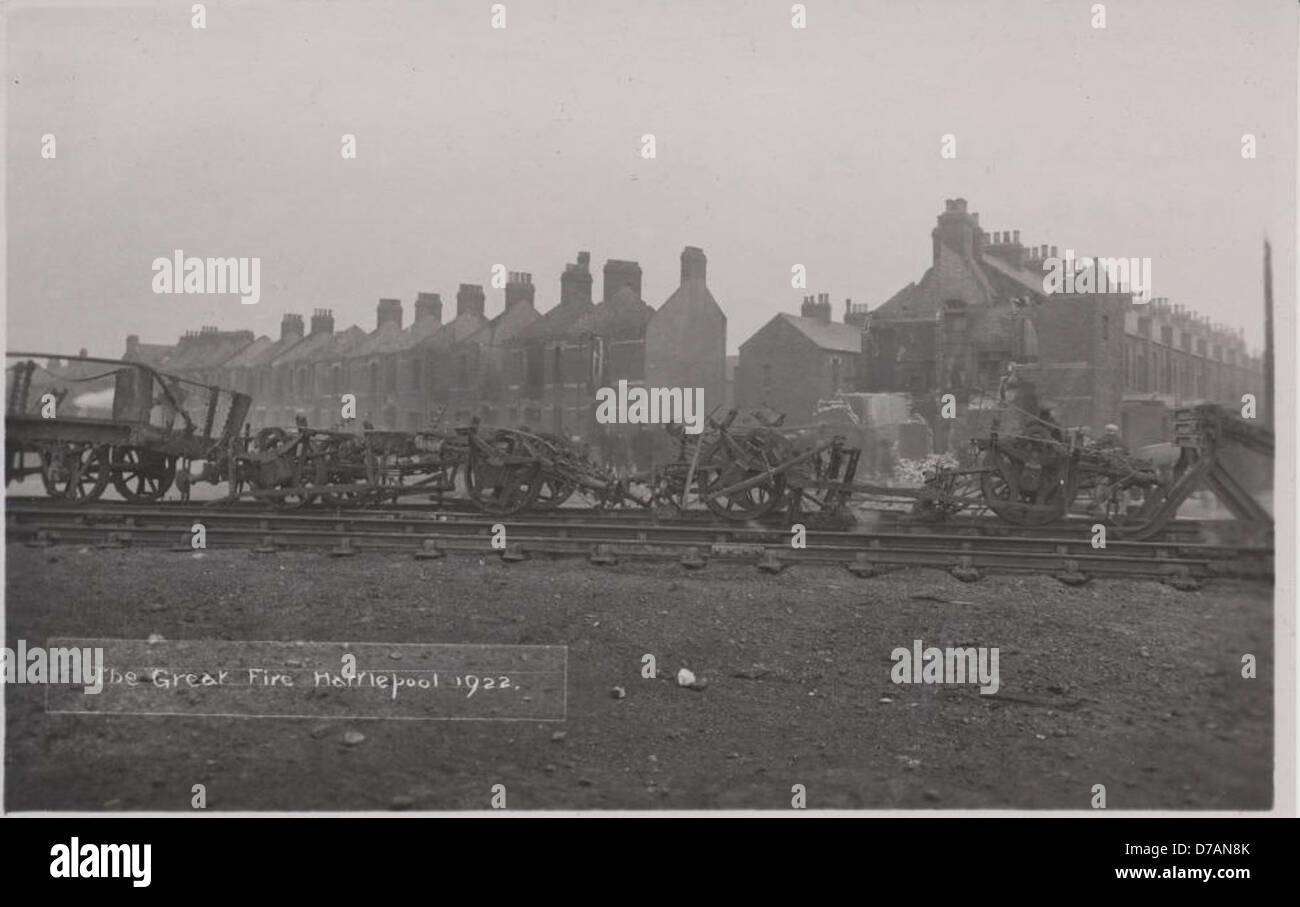 This image shows the aftermath of a fire at a timber yard in Hartlepool ...