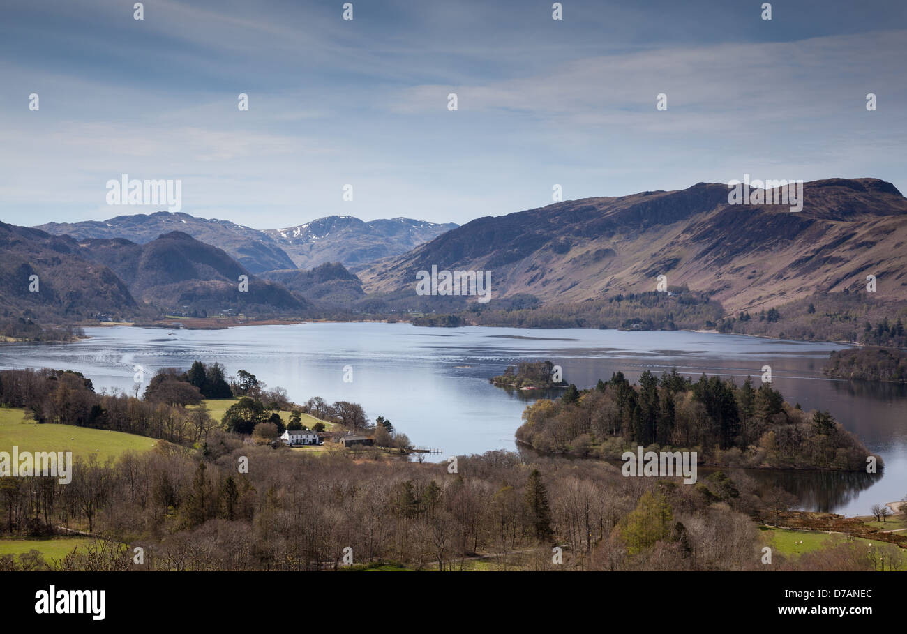 Derwent Water and Borrowdale as seen from Castlehead Wood viewpoint ...