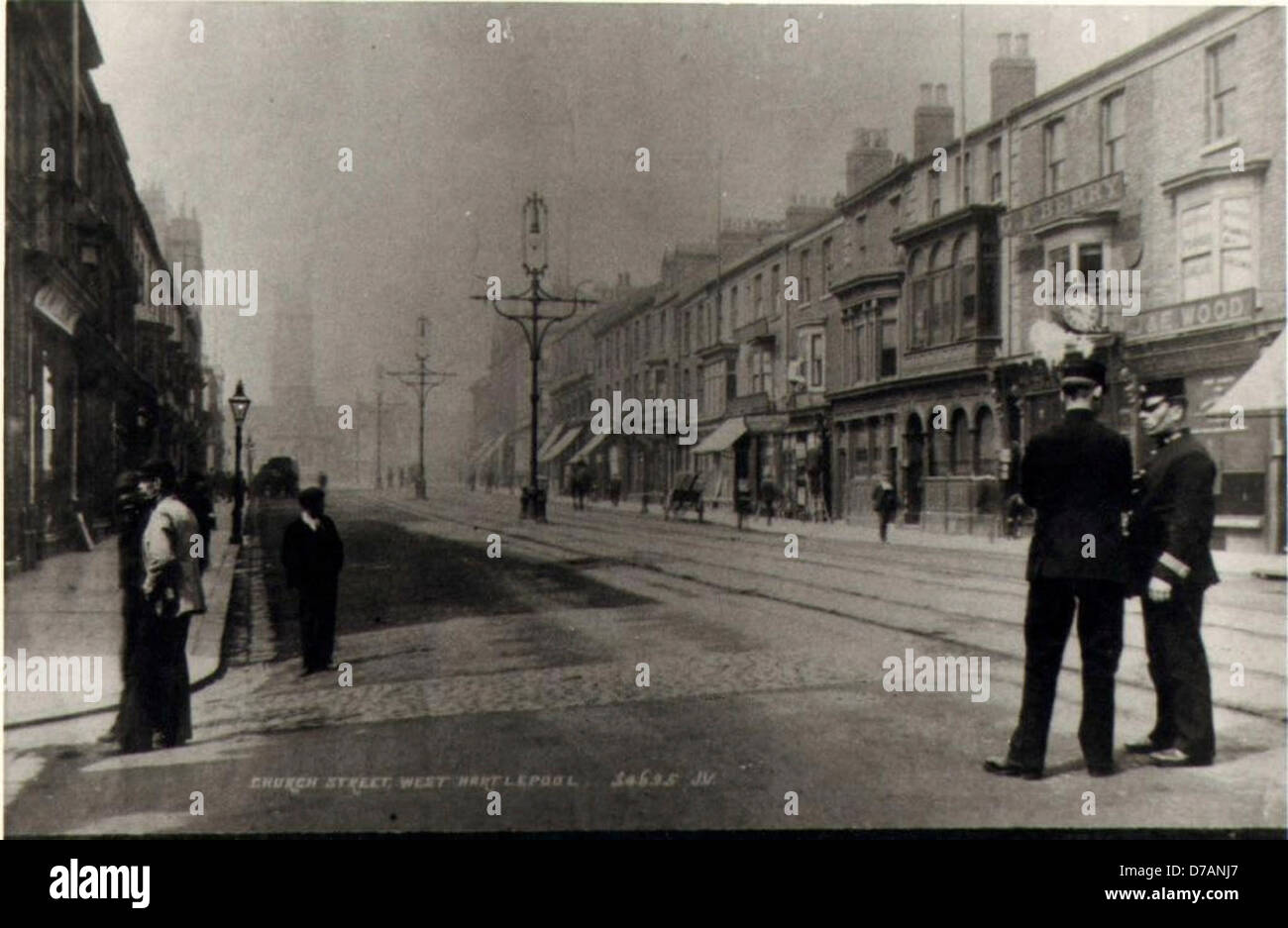 A view of Church Street in West Hartlepool, England, capturing the ...